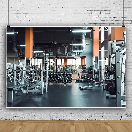 Amazon.com : BELECO 5x3FT Fabric Gym Photo Backdrop Workout Gym ...
