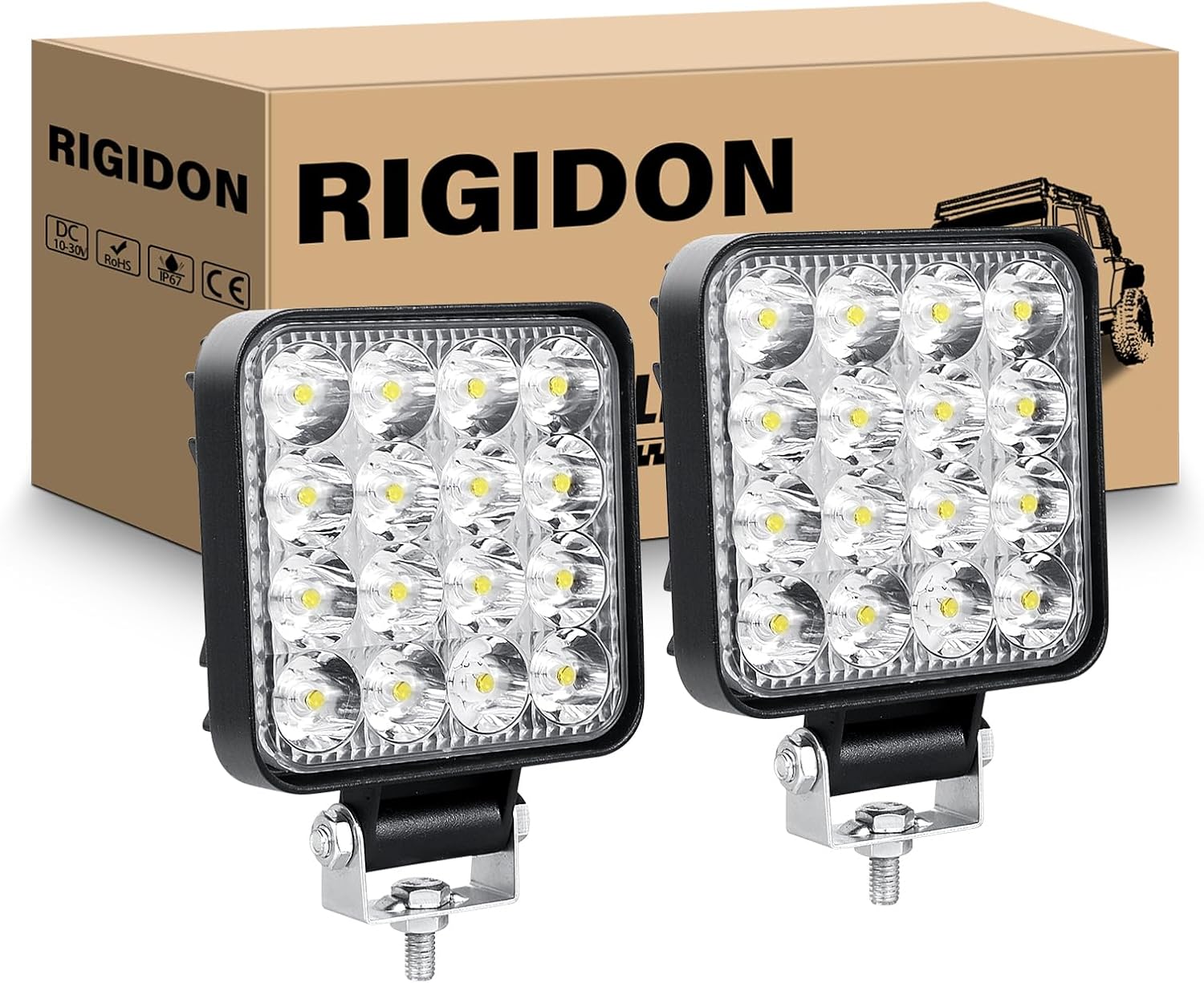 Amazon.com: RIGIDON 2PCS 48W Mini LED Fog Light,4Inch Spot LED Work ...