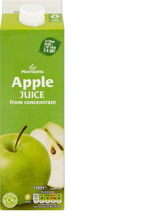 Morrisons Juice from Concentrate Apple 1 litre : Amazon.co.uk: Grocery