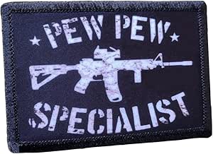 Amazon.com: Pew Pew Specialist Morale Patch Removable Hook and Loop for Molle Gear, Operator Hat ...
