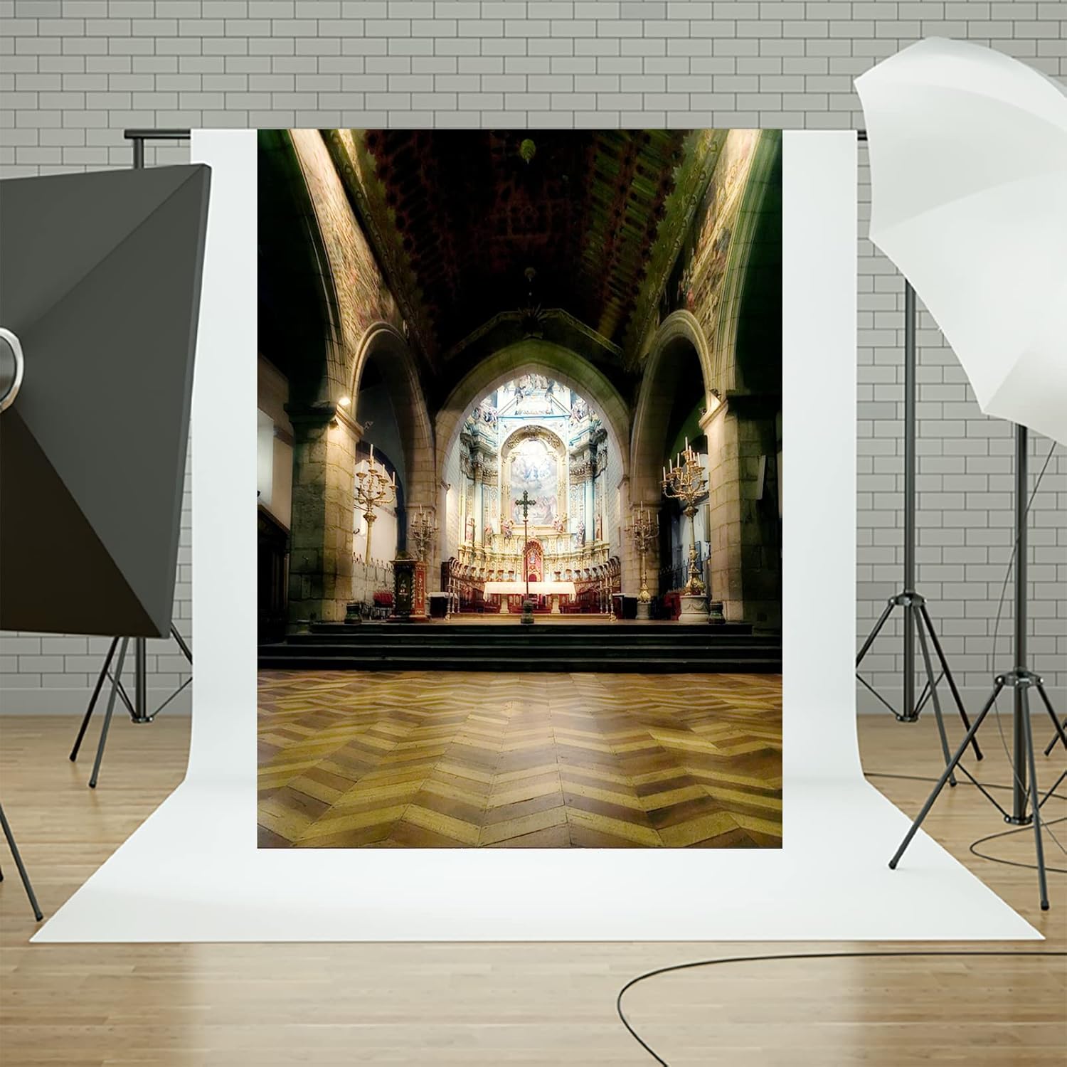 Amazon.com : 7×5ft Church Palace Photography Backdrop Religious Cross ...