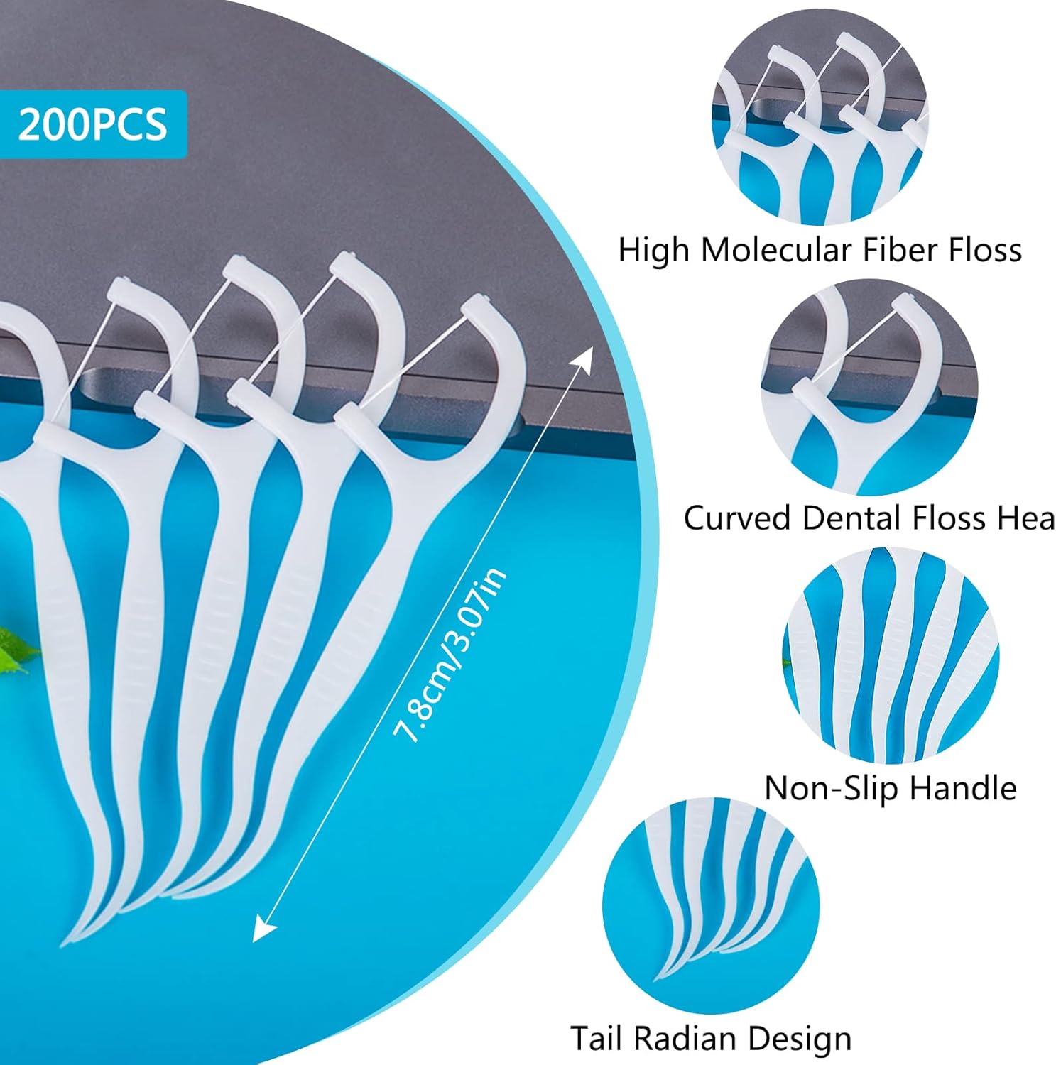 Floss Sticks, 200Pcs Dental Floss Sticks, Dental Floss Picks Complete ...