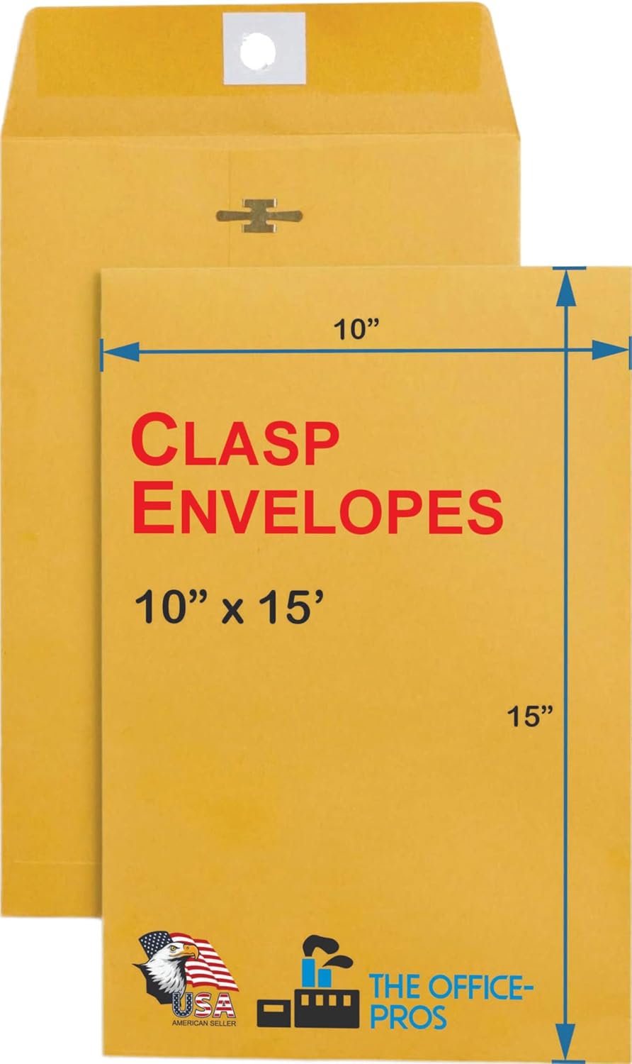 Clasp Envelopes, 10" x 15" Envelopes, Gummed Flap With Metal Clasp ...