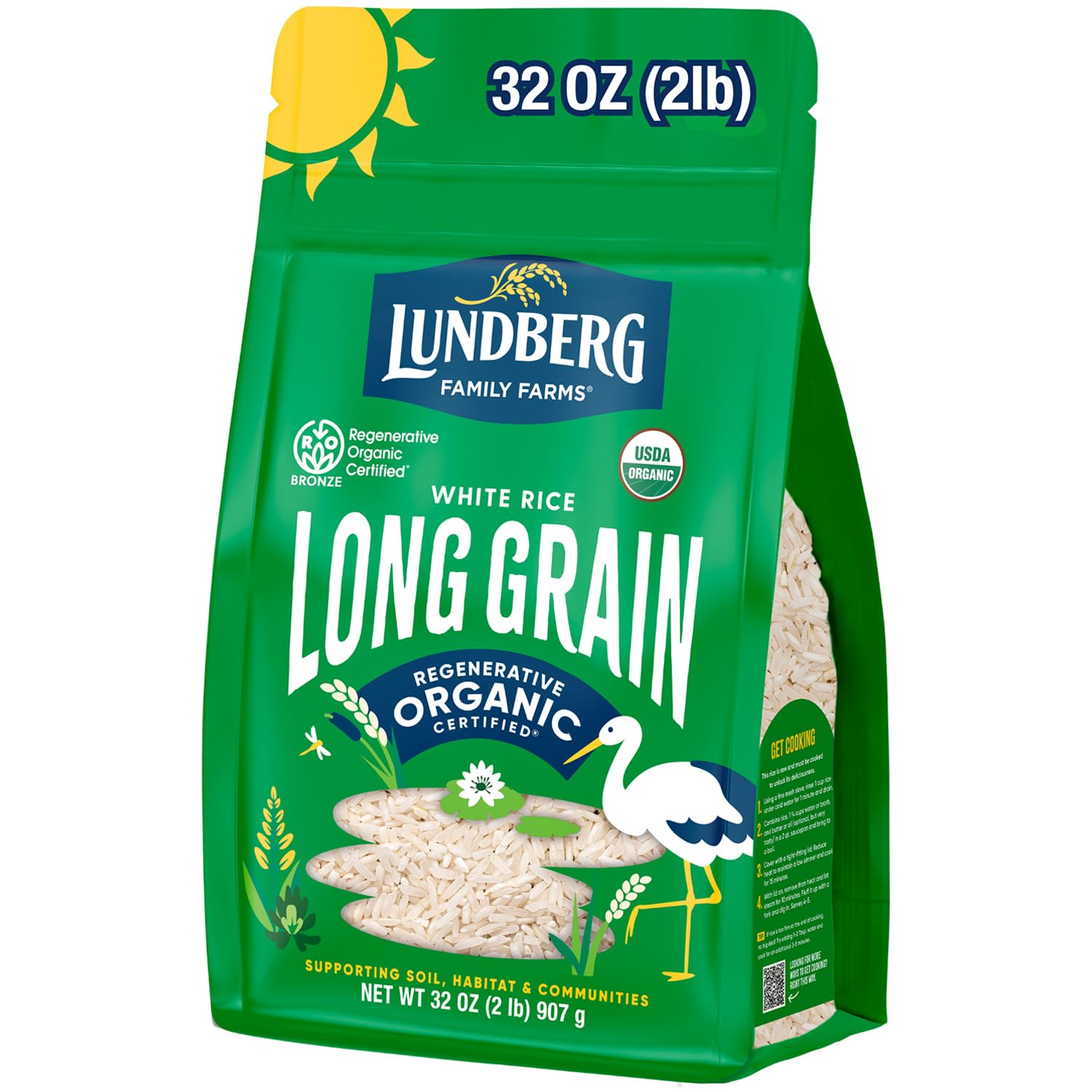 Amazon.com: Lundberg White Rice, Regenerative Organic Certified – Non ...