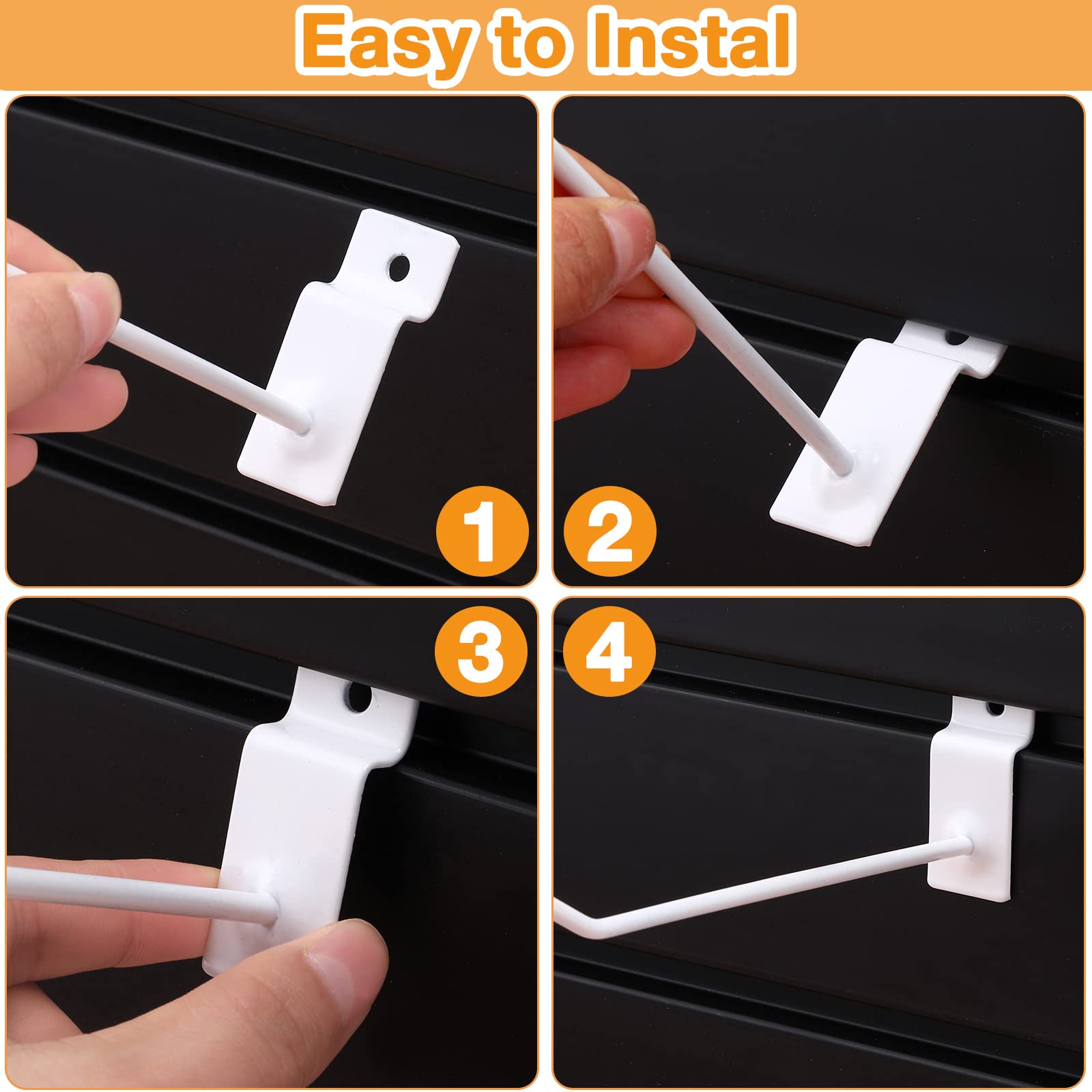 Retail Store Hooks 50 Pack Slatwall Hooks Set - 4 Inch & 6 Inch Metal ...