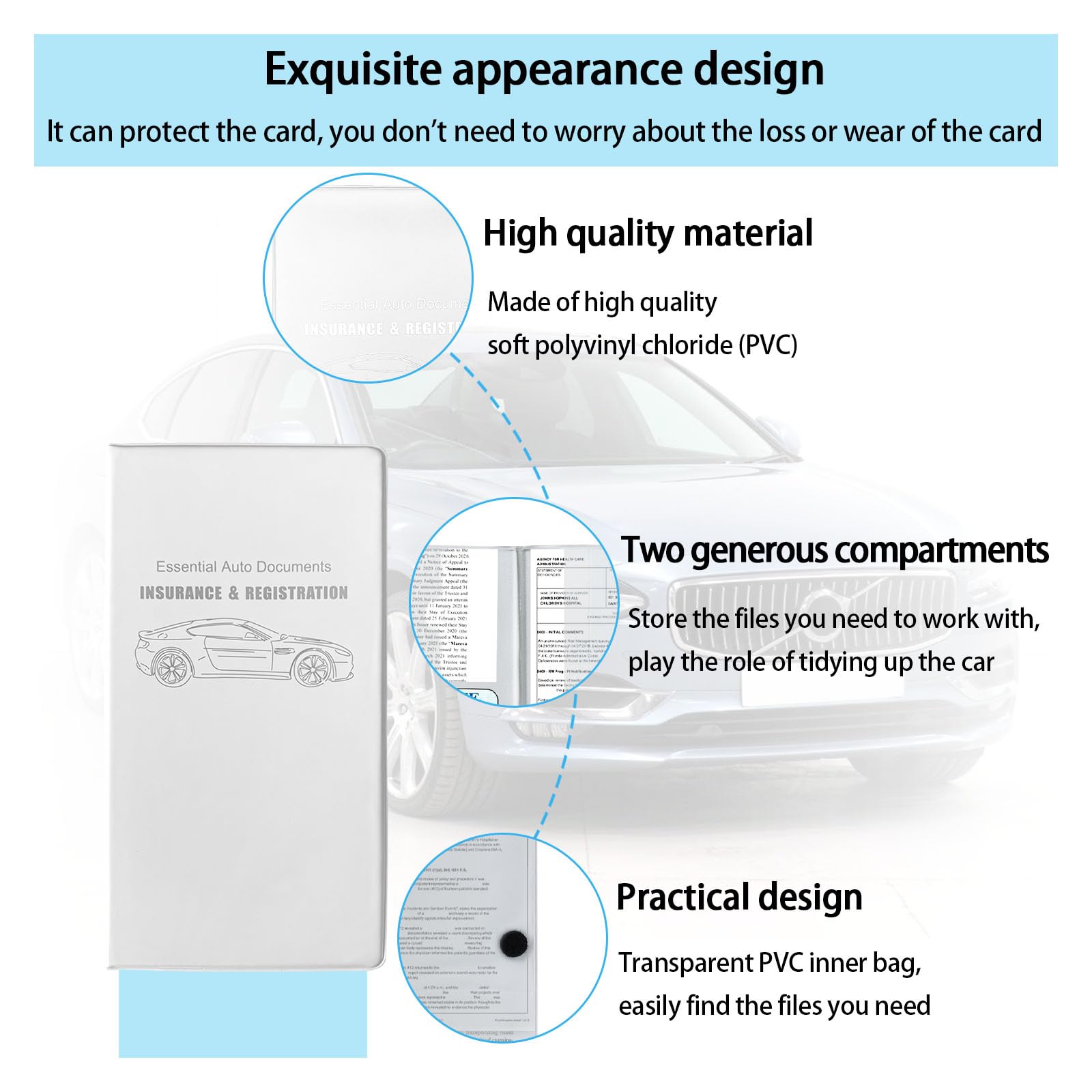 Snapklik.com : Augeny Car Registration And Insurance Holder, Essential ...