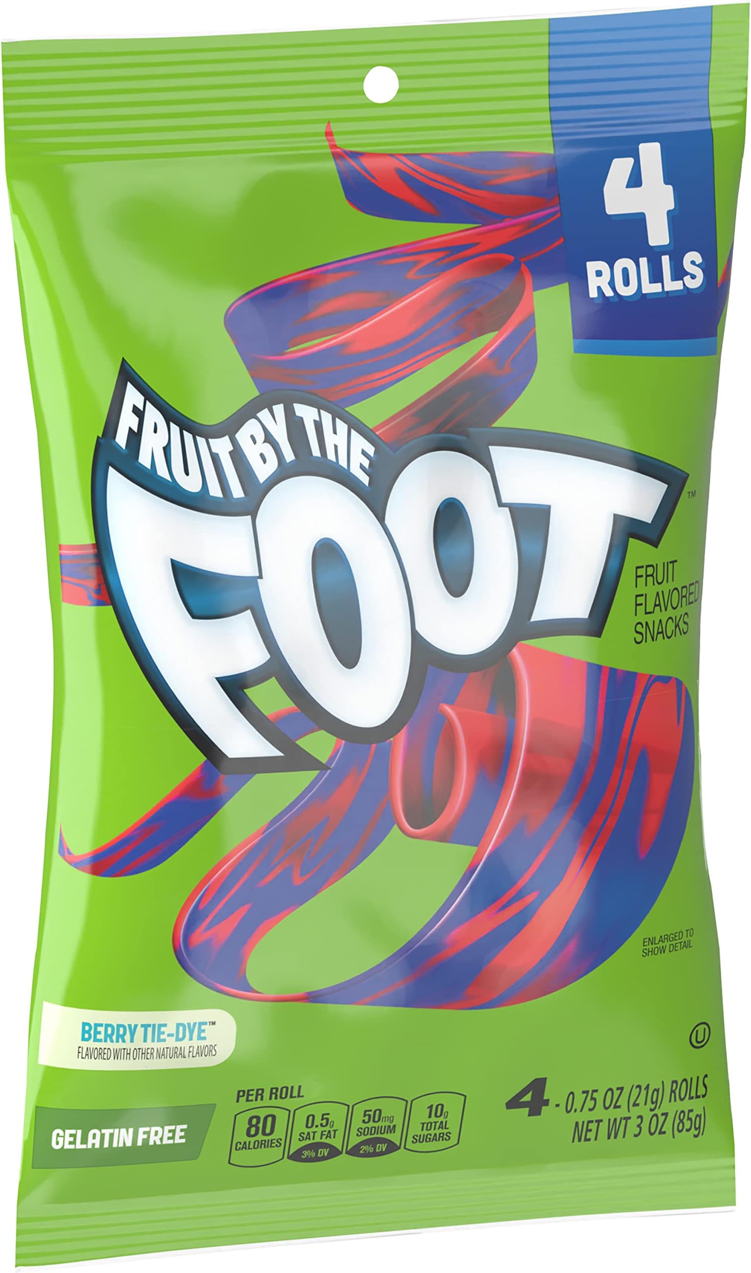 Amazon.com: Fruit by the Foot Fruit Flavored Snacks, Berry Tie-Dye, 4 ct