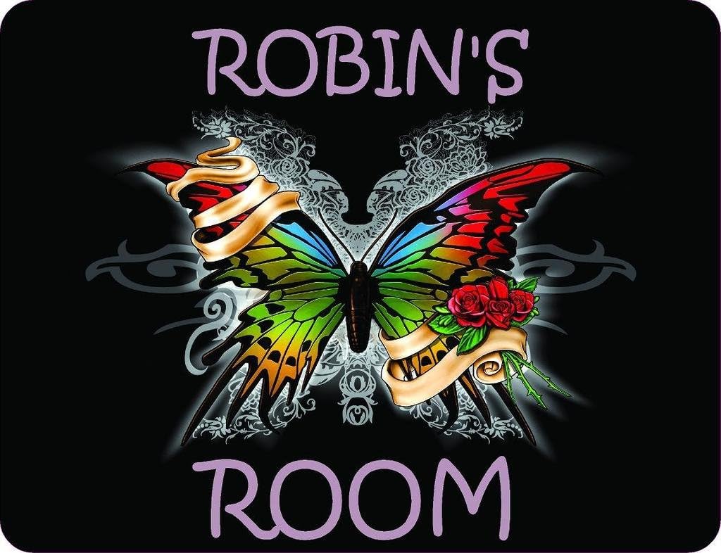 Amazon.com: ANY AND ALL GRAPHICS Robin Room Butterfly Door Wall décor ...