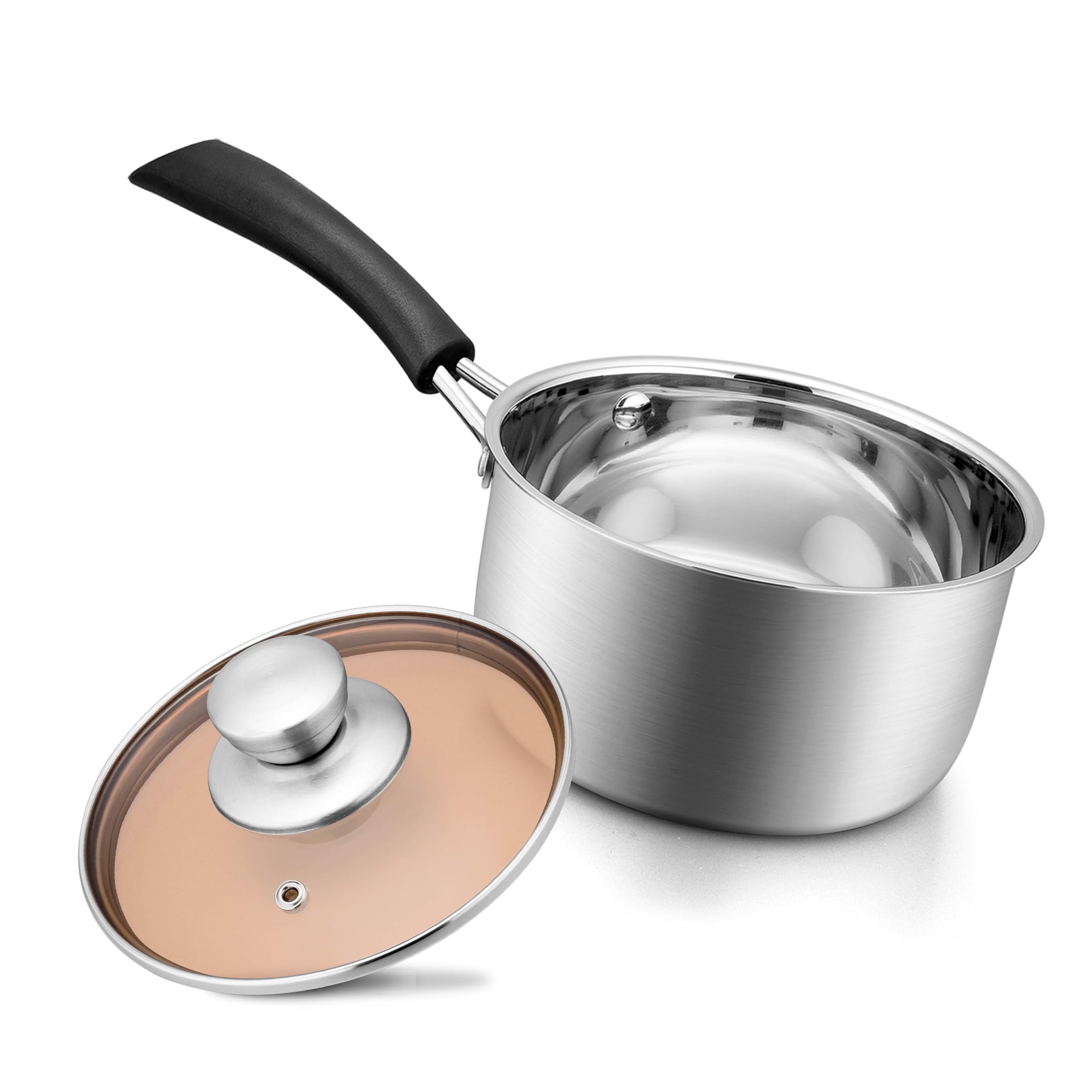 Joyfair 2 Quart Saucepan, 18/10 Stainless Steel Small Sauce Pan Milk ...