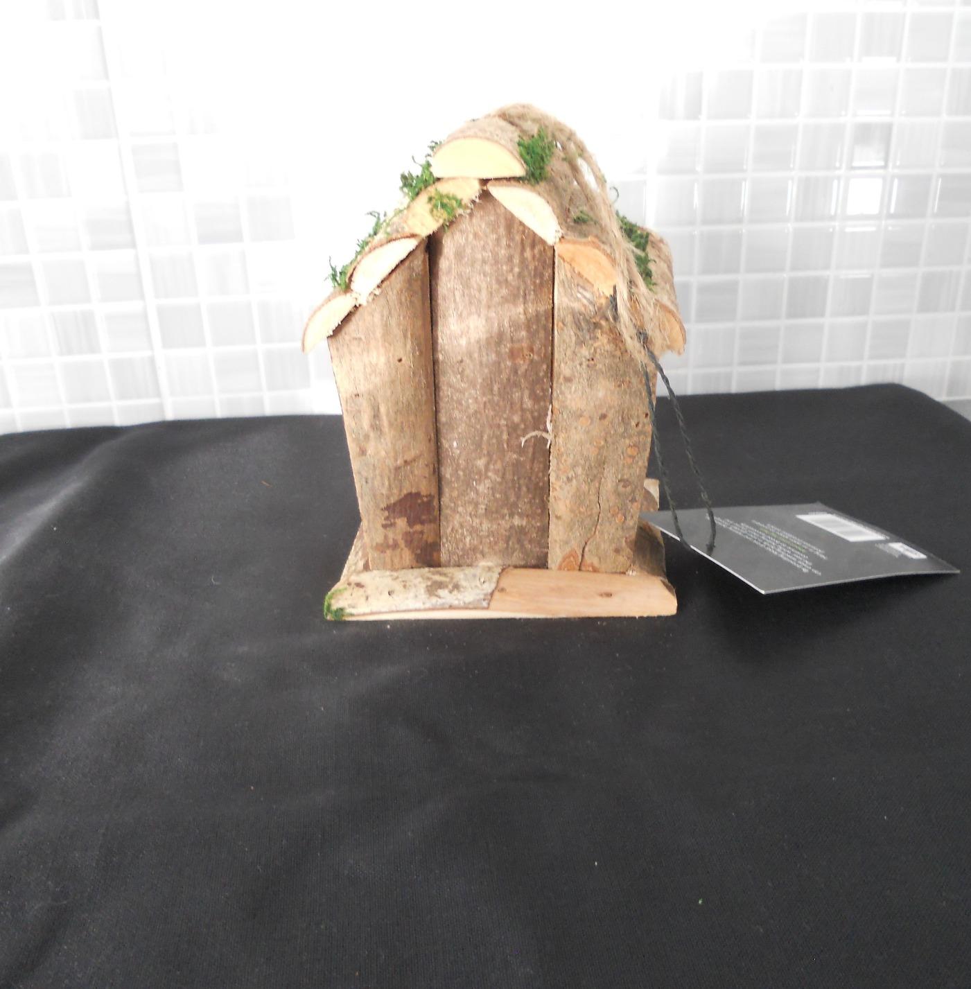 Handmade Square Log Hut - Bird Nesting Box : Amazon.co.uk: Garden