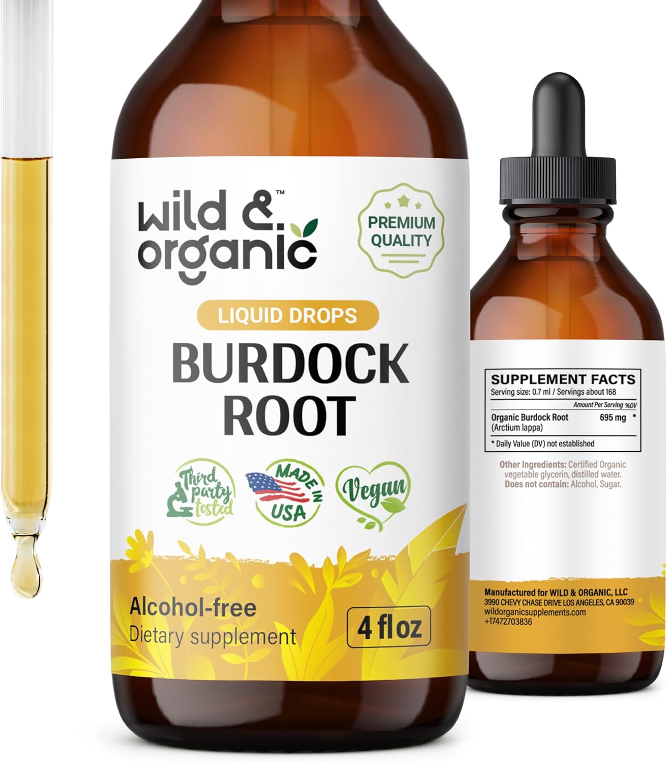 Amazon.com: Organic Burdock Root Tincture - Burdock Root Liquid Extract - Vegan, Alcohol Free ...