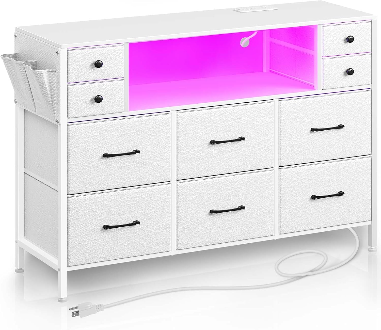 Amazon.com: Rolanstar Dresser with Power Outlets and LED Lights, 10 ...