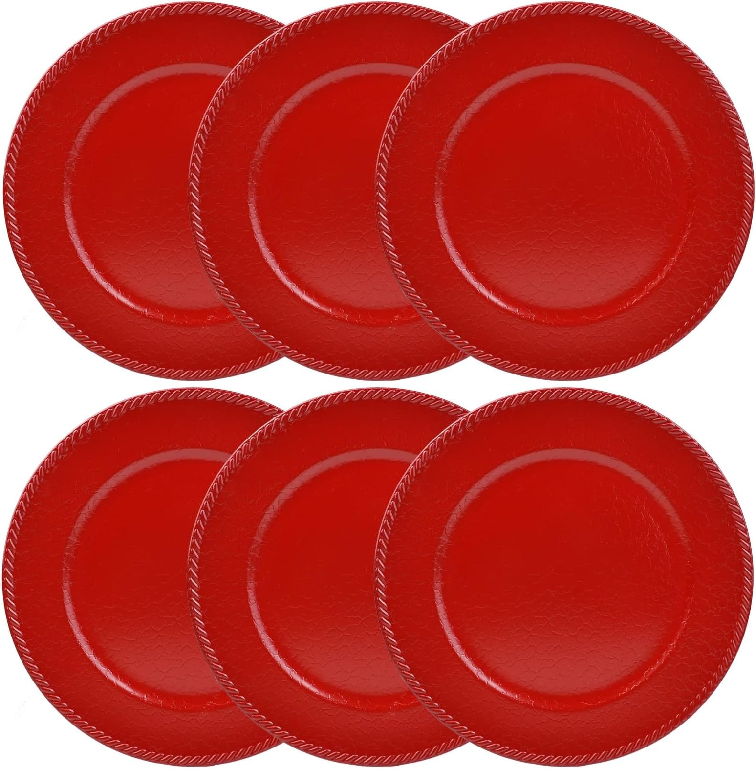 Amazon.com | Charge It By Danny Red Beaded Round Charger Plates 13 ...