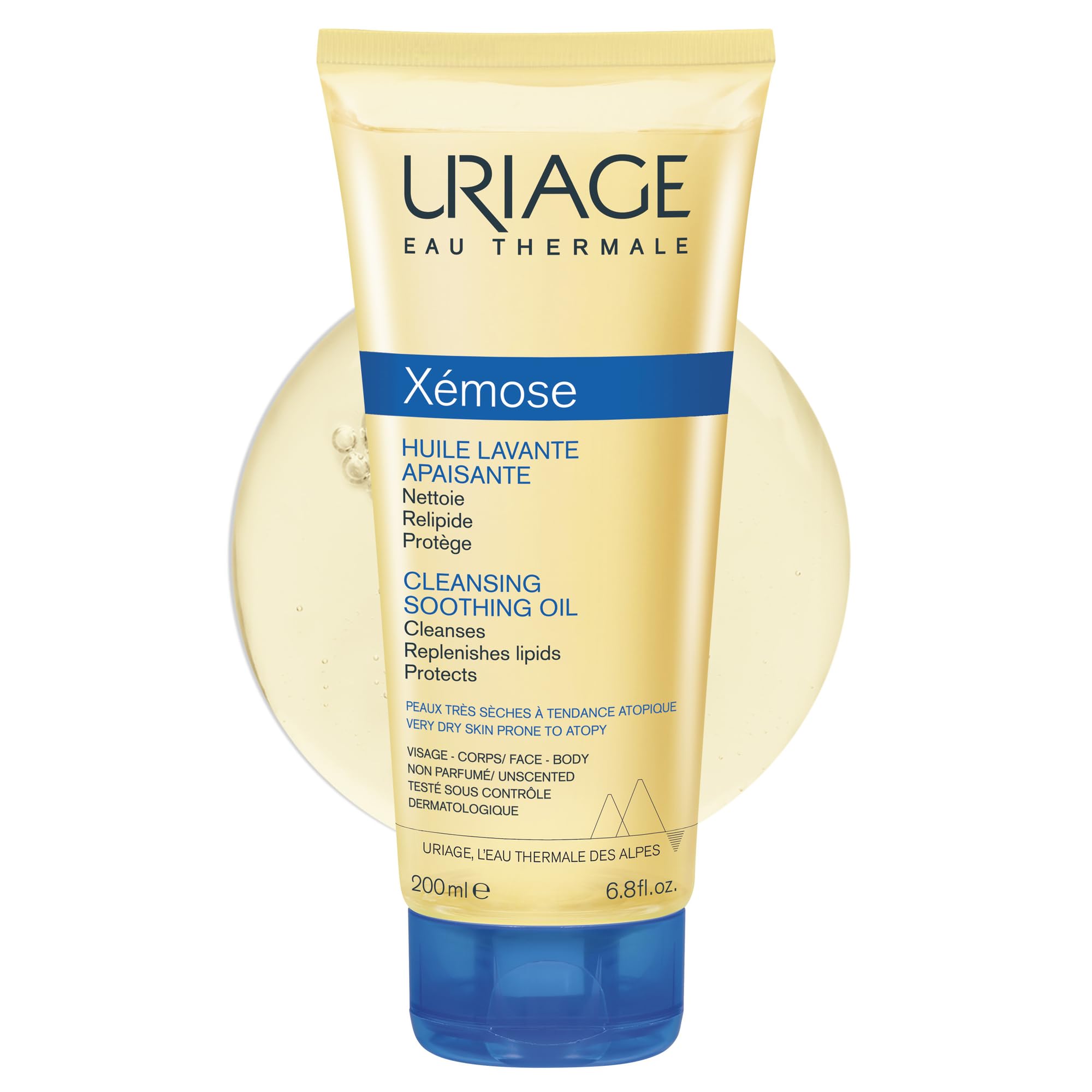Uriage Xémose Cleansing Soothing Oil 200ml - Face & Body Wash for Dry ...
