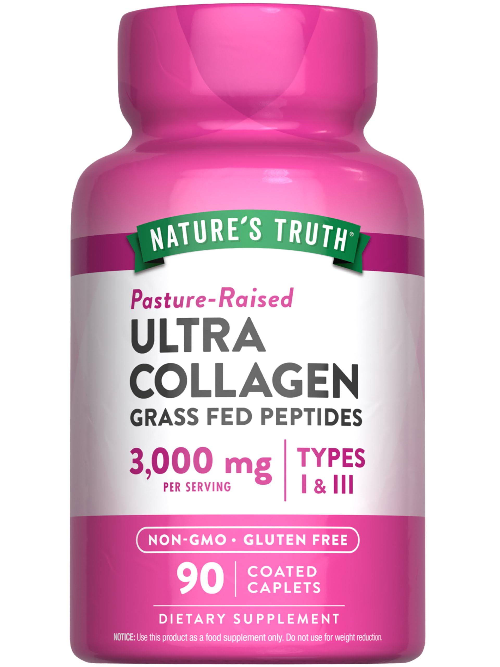 Amazon.com: Nature's Truth Collagen Peptides | 90 Caplets | Type 1 and ...