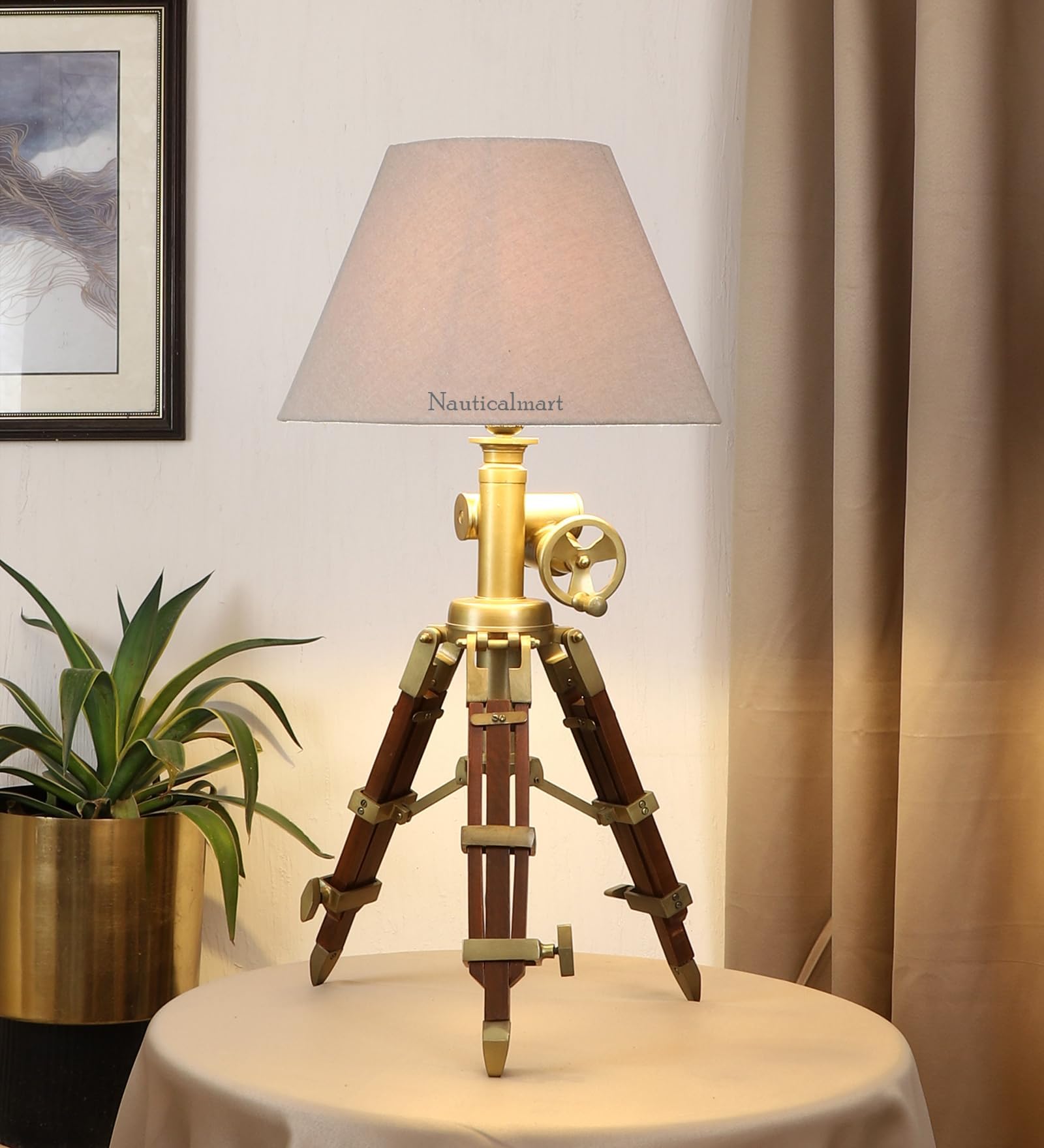 THOR INSTRUMENTS Royal Designer Chrome Nautical Desk Lamp Black Tripod ...