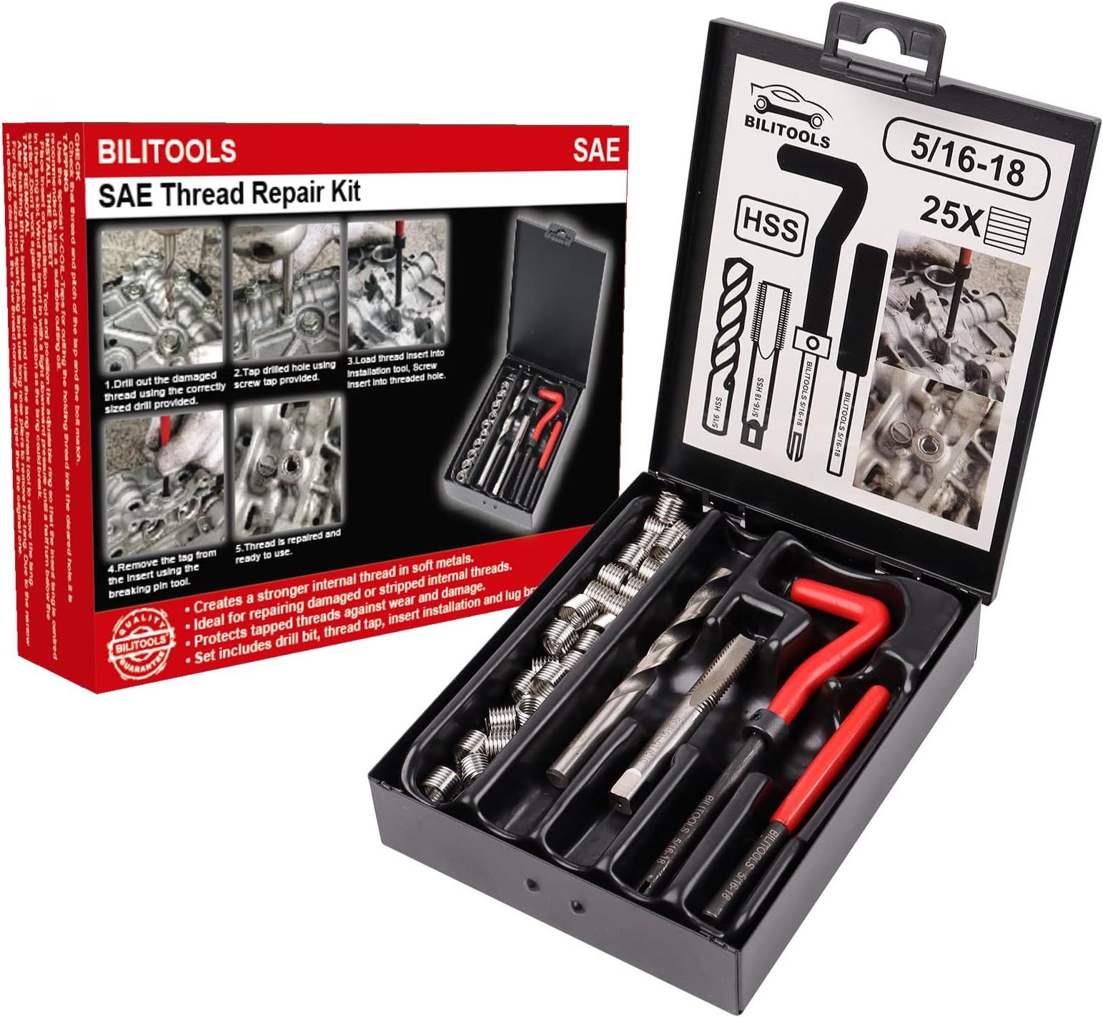 Amazon.com: Helicoil 5528-5 5/16-24 Inch Fine Thread Repair Kit ...