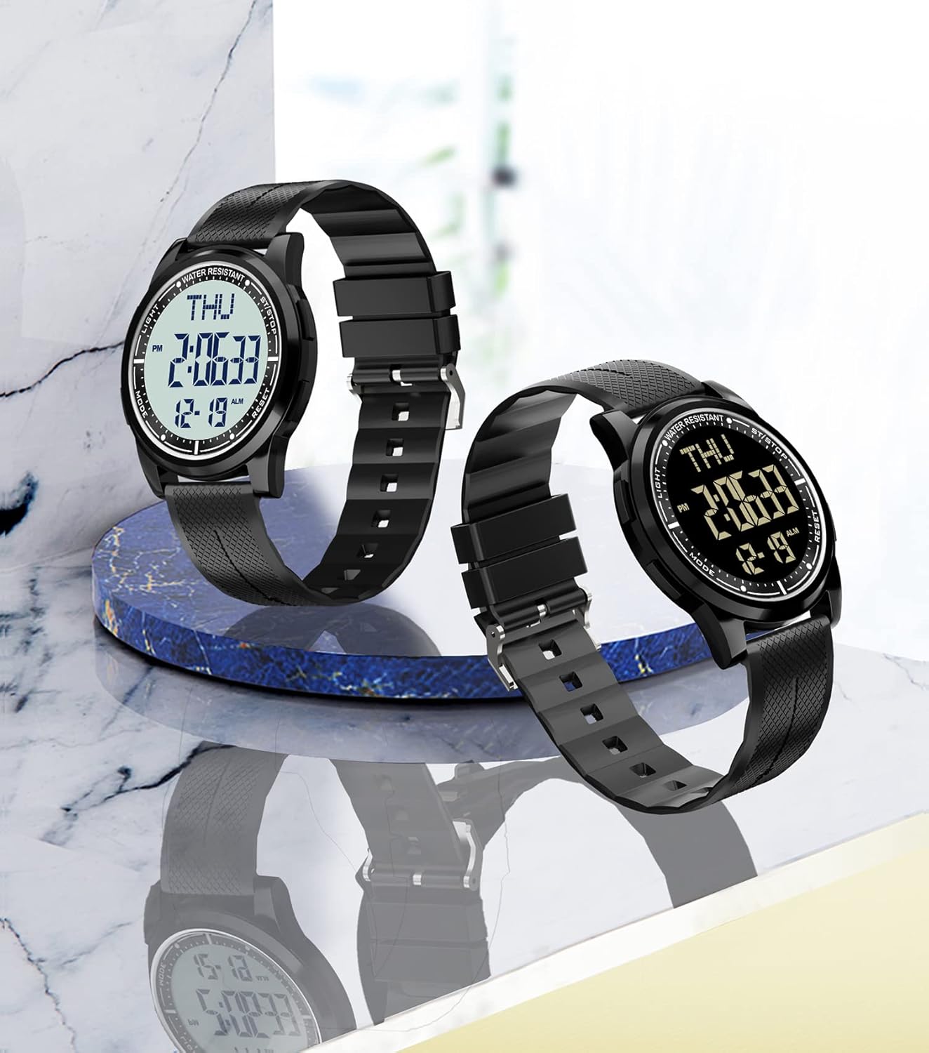 WIFORT Digital Uhren,Aluminiumlegierung Metall Herren Damen, 5ATM ...