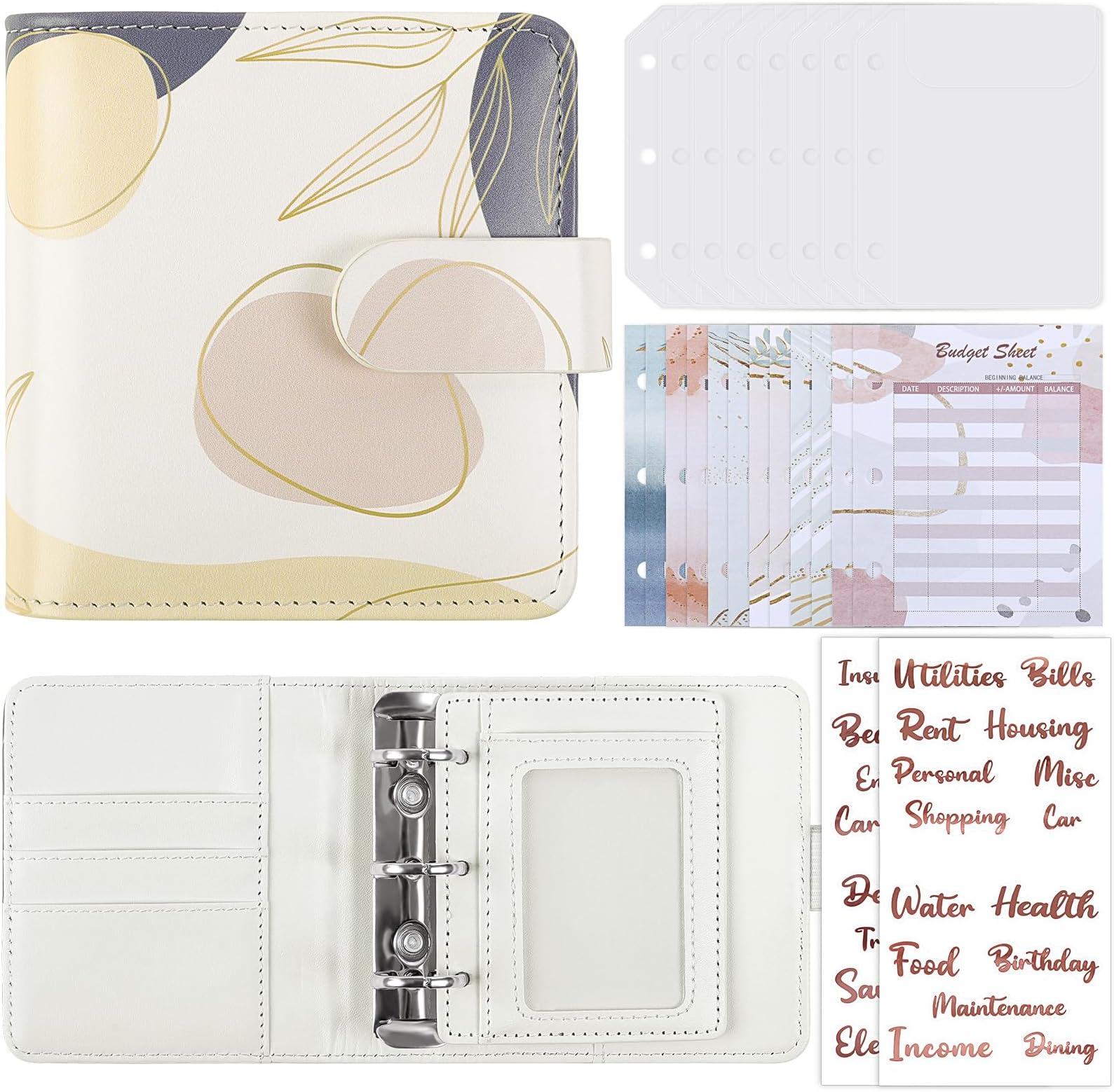 Amazon.com : KONVINIT A8 Money Saving Binder, Aesthetic Mini Budget ...