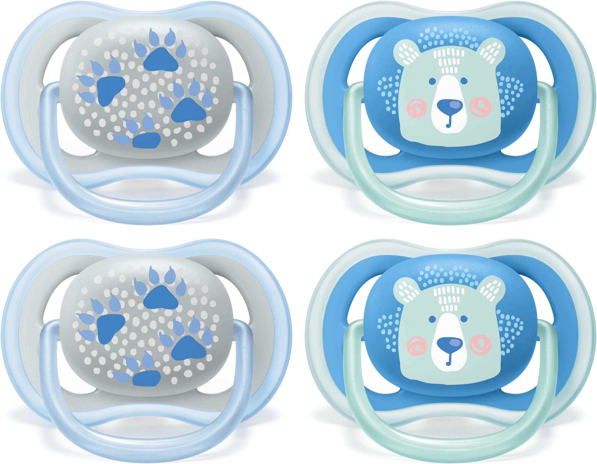 Amazon.com : Philips AVENT Ultra Air Pacifier, 6-18 Months, Bear/paw, 4 ...