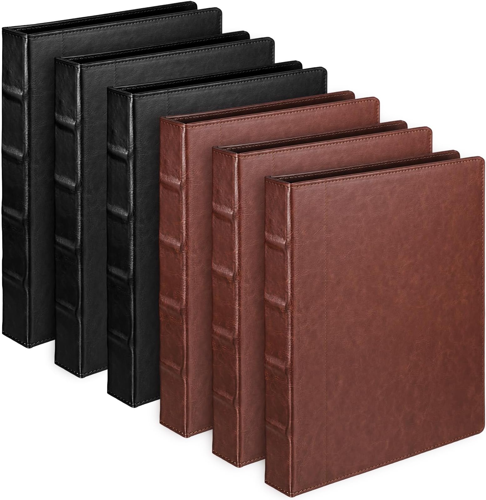 Amazon.com : Fulmoon 6 Pcs Vintage Hardback 3 Ring Leather Binder ...