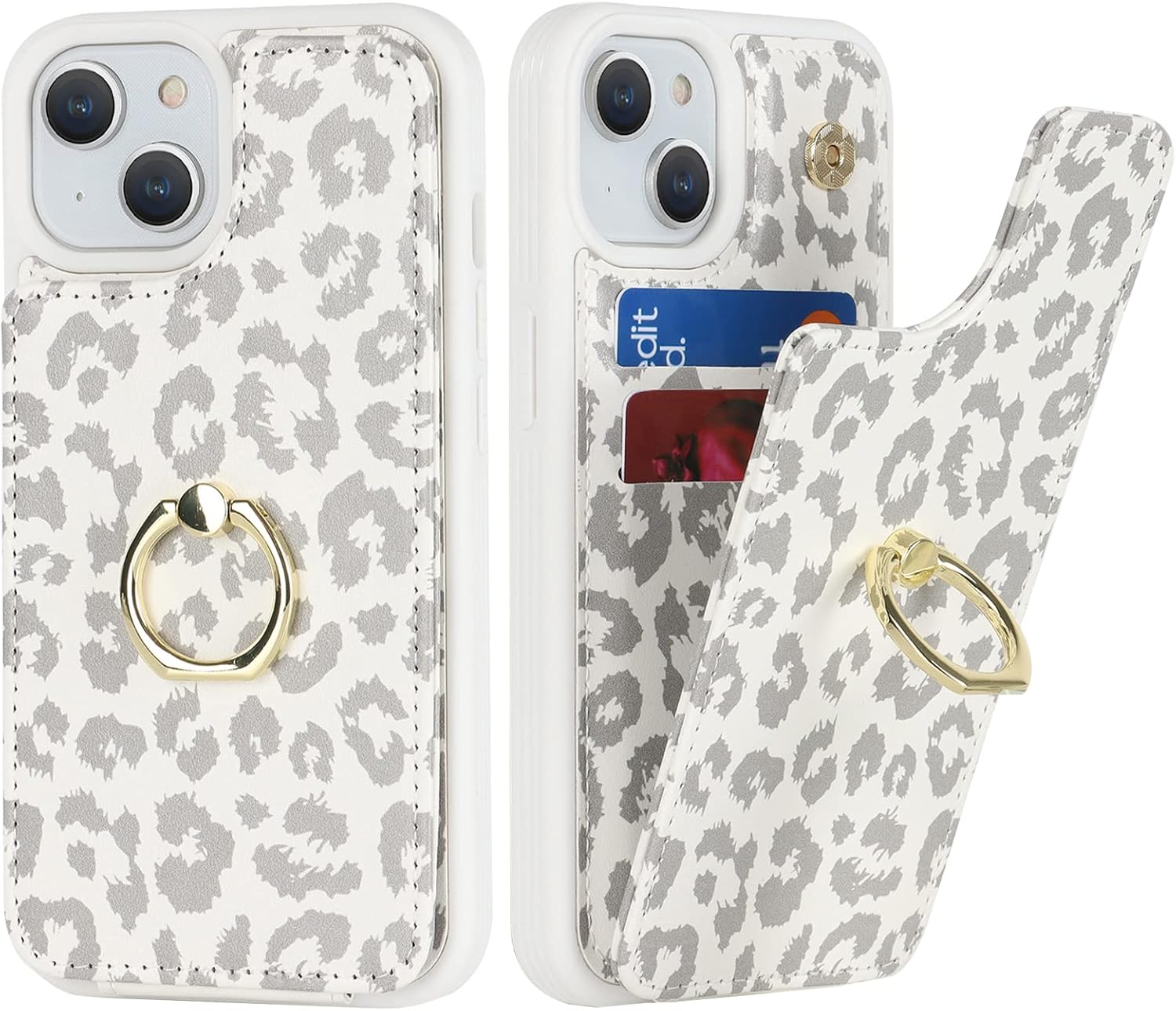 Amazon.com: Lipvina for iPhone 14/13 Case with Card Holder,Credit Card ...