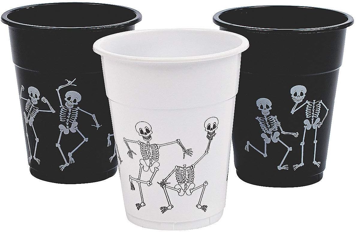 Amazon.com: Fun Express Skeleton Printed Disposable Cups (16 oz - 50 ...