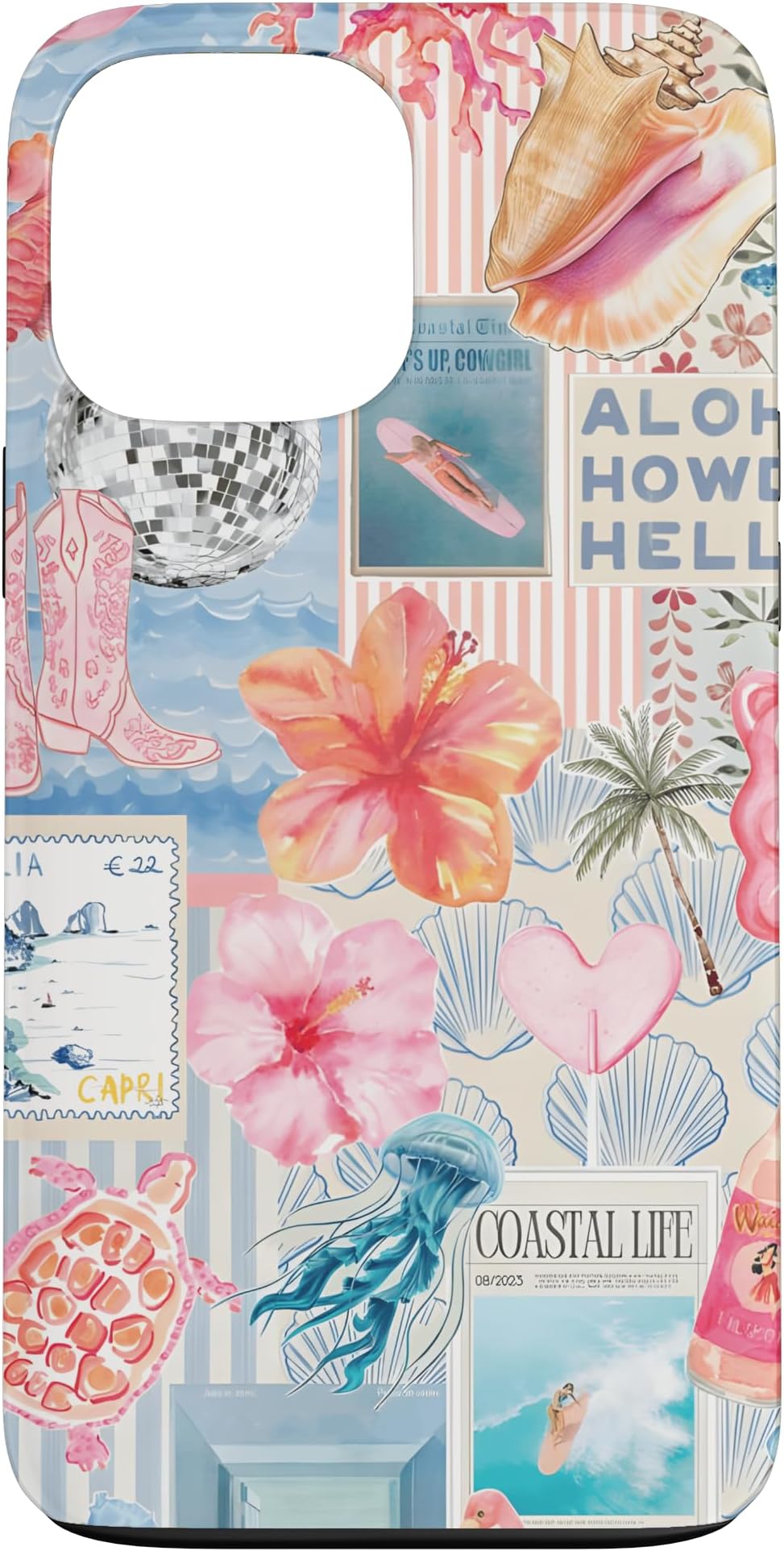 Amazon.com: Beachy Blue Coquette Coastal Collage Preppy Cute Aesthetic ...