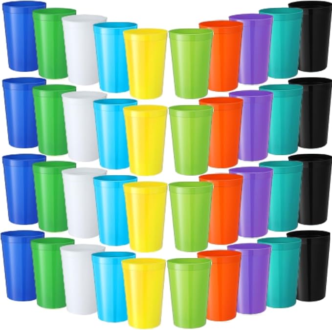 Amazon.com: Honeydak 40 Pack 22 Oz Plastic Stadium Cups Bulk Large ...