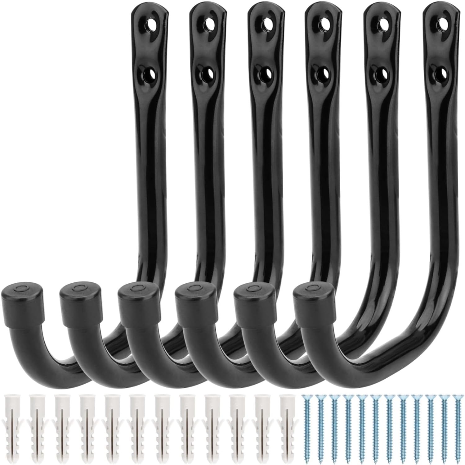 pipabiba 12 Pcs Garage Hooks, Heavy Duty J Hooks Max Load 20KG, Wall ...