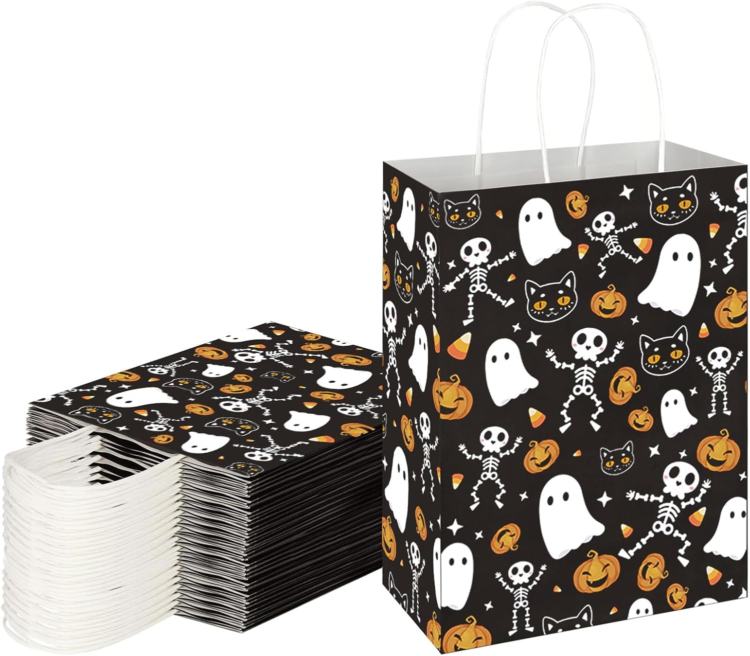 Amazon.com: MEHOFOND 16 Pcs Halloween Paper Gifts Bags with Handles ...