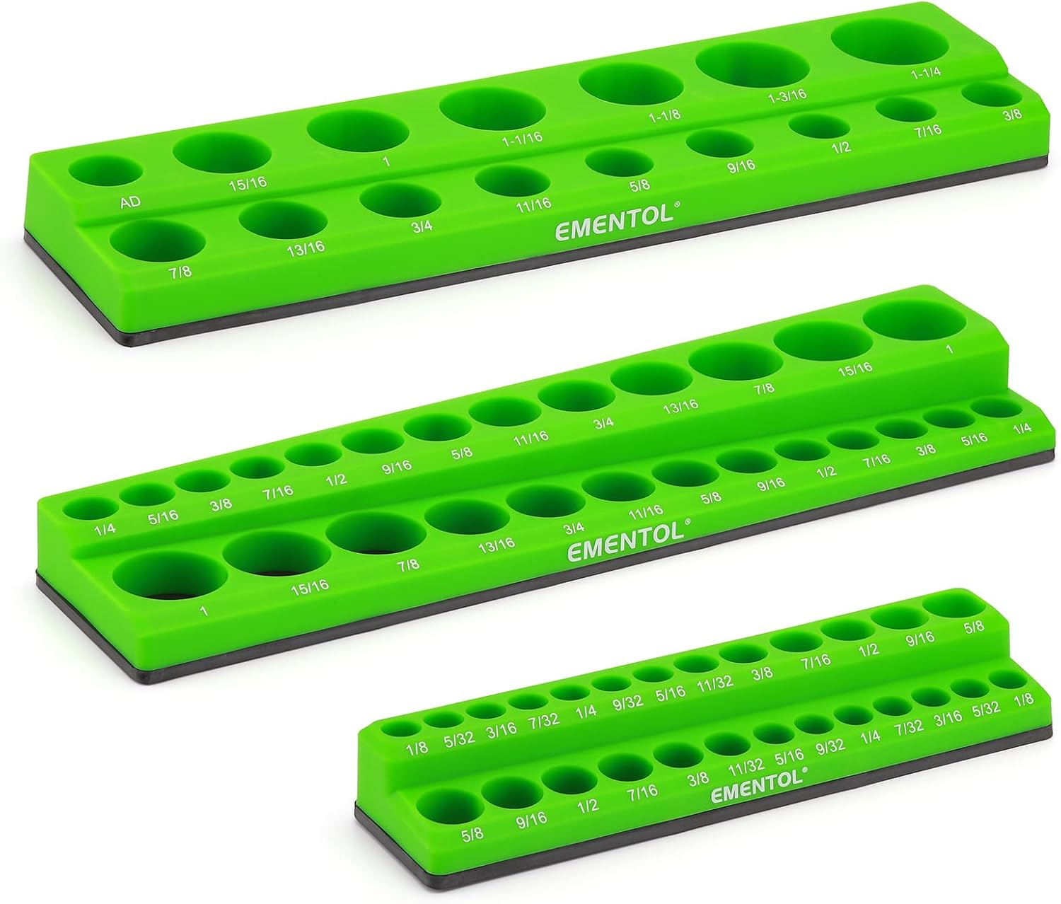 EMENTOL 3PCS SAE Magnetic Socket Organizers- Green, Holds Up to 68 ...