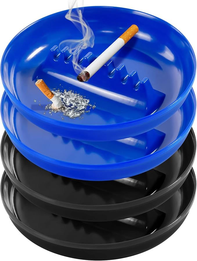 Amazon.com: Grovind Plastic Ashtrays for Cigarettes and Cigars, Indoor ...