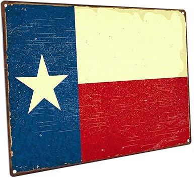 Amazon.com: Texas Flag Metal Sign, Vintage Sign, Rustic Decor : Home ...