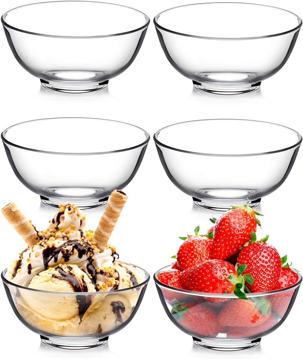 Amazon.com: NUTRIUPS 4.3in-10oz Small Glass Bowls, Mini Bowl Set for ...