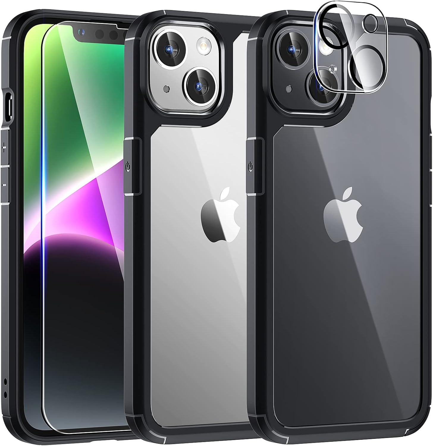Amazon.com: TAURI 5-in-1 Designed for iPhone 14 Case, with 2 Screen ...
