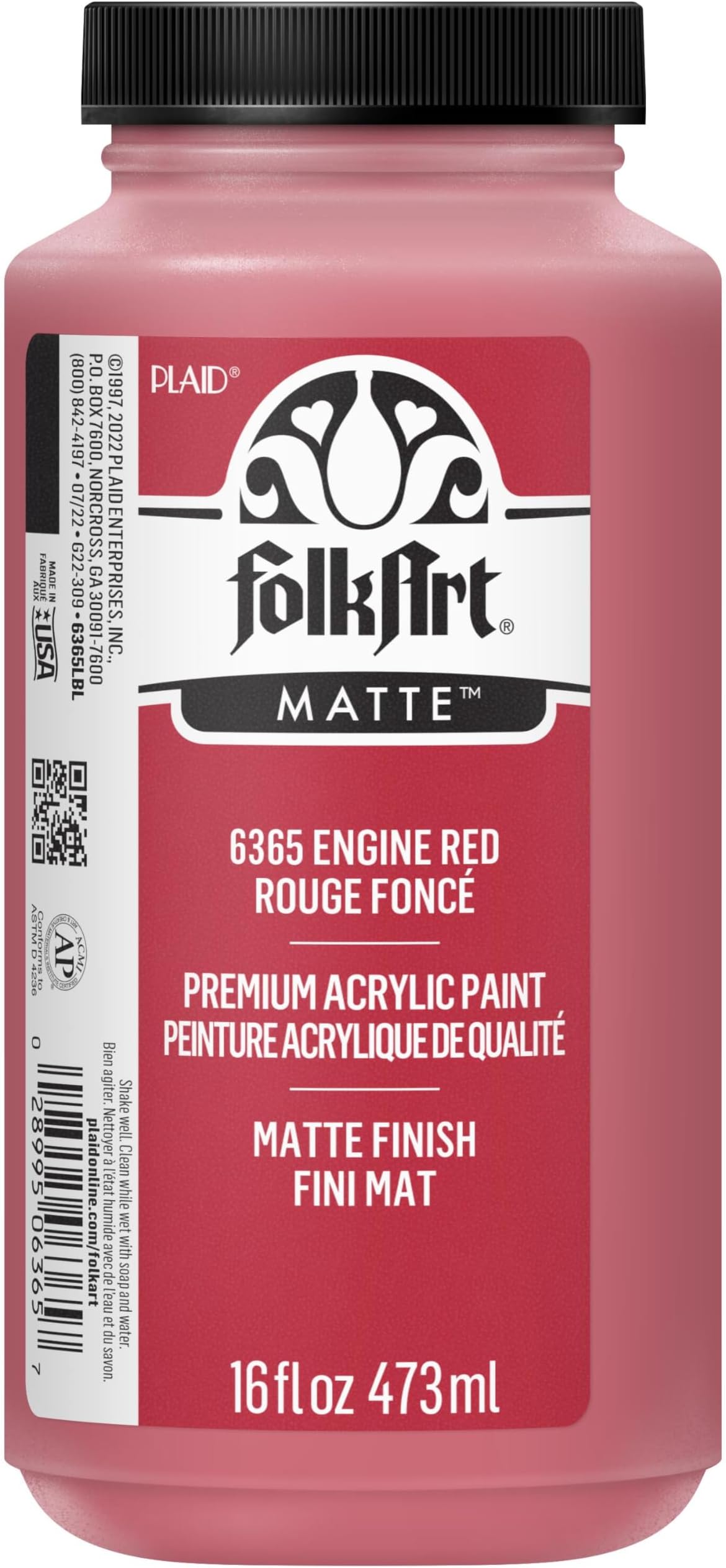 Amazon.com: FolkArt Matte Acrylic Paint in Assorted Colors, 16 oz ...