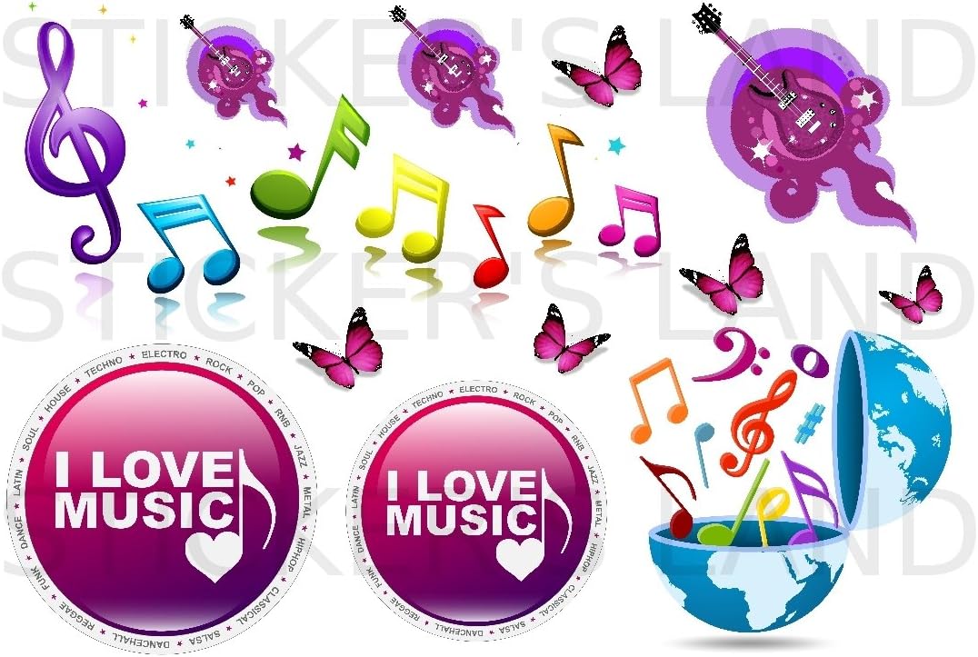 Stickers DÉCORATIFS Musique à découper (Planche à Stickers Dimensions ...