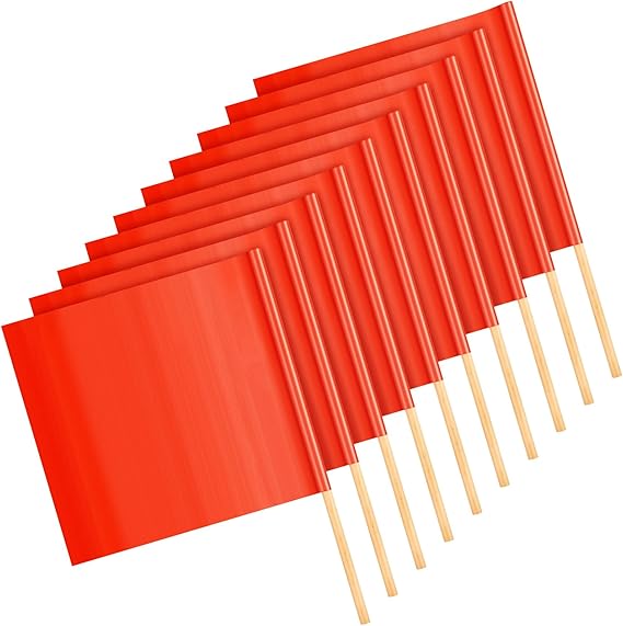 Amazon.com: Kinlop 10 Pcs 24" x 24" Safety Flag Traffic Warning Flag ...