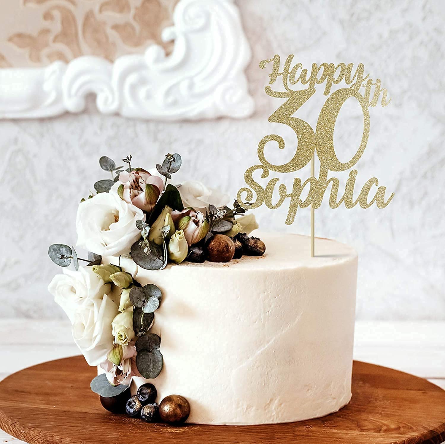 Buy Personalised Name and Age Cake Topper Personalized Happy Birthday ...