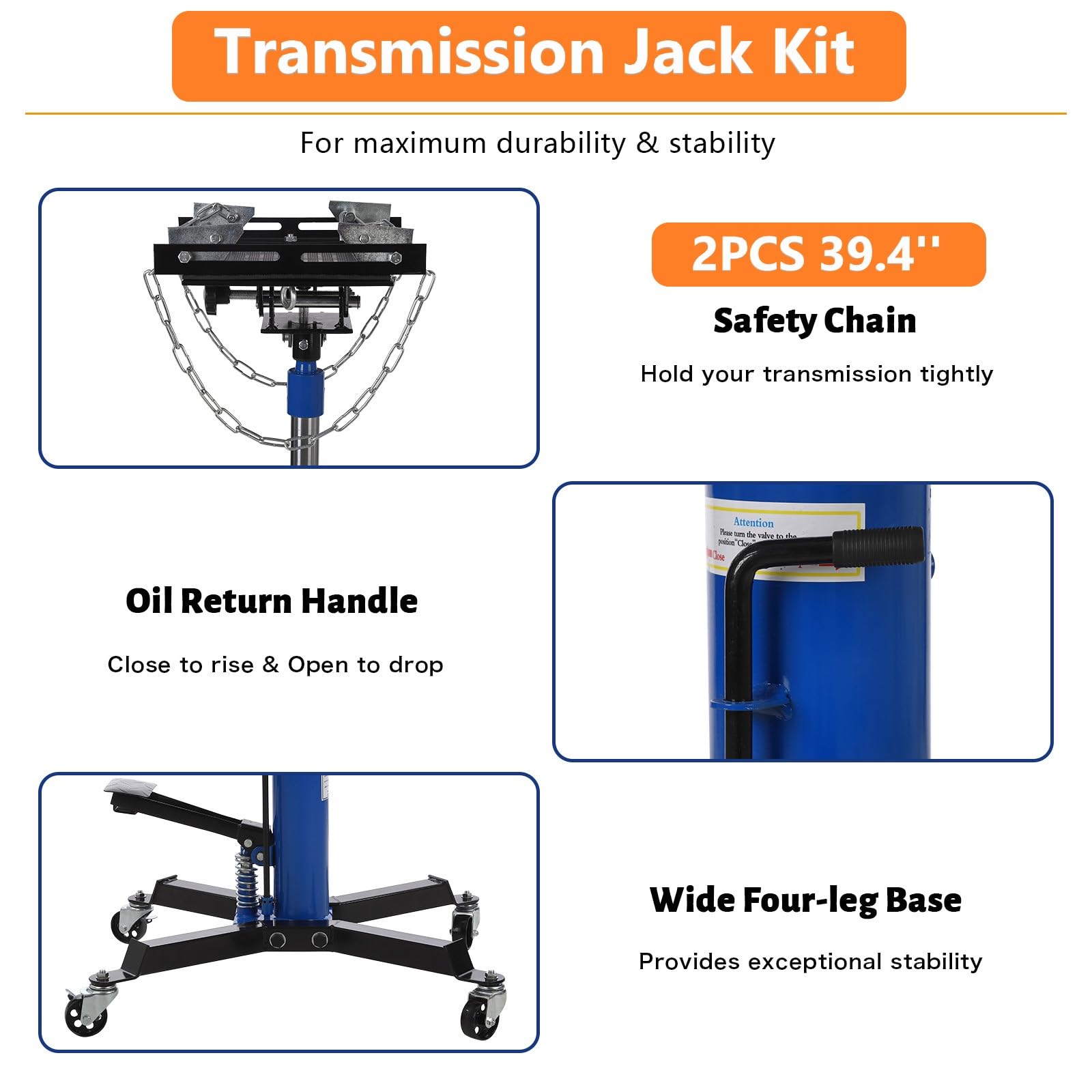 Snapklik.com : Transmission Jack Lift 1100lbs, 2-Stage Floor-Standing ...