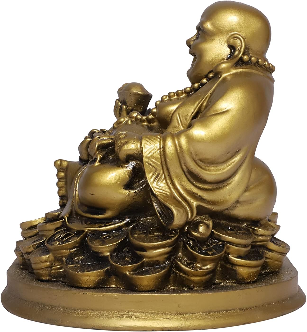 Bro Mart Laughing Buddha sentado en la suerte Monedas de dinero con ...