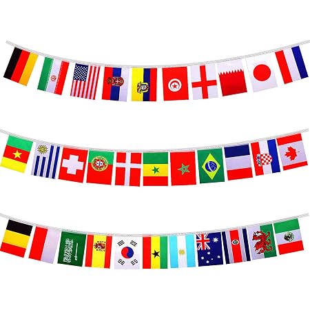 Amazon.com : World Cup Flags String Flag, 32 International Countries ...
