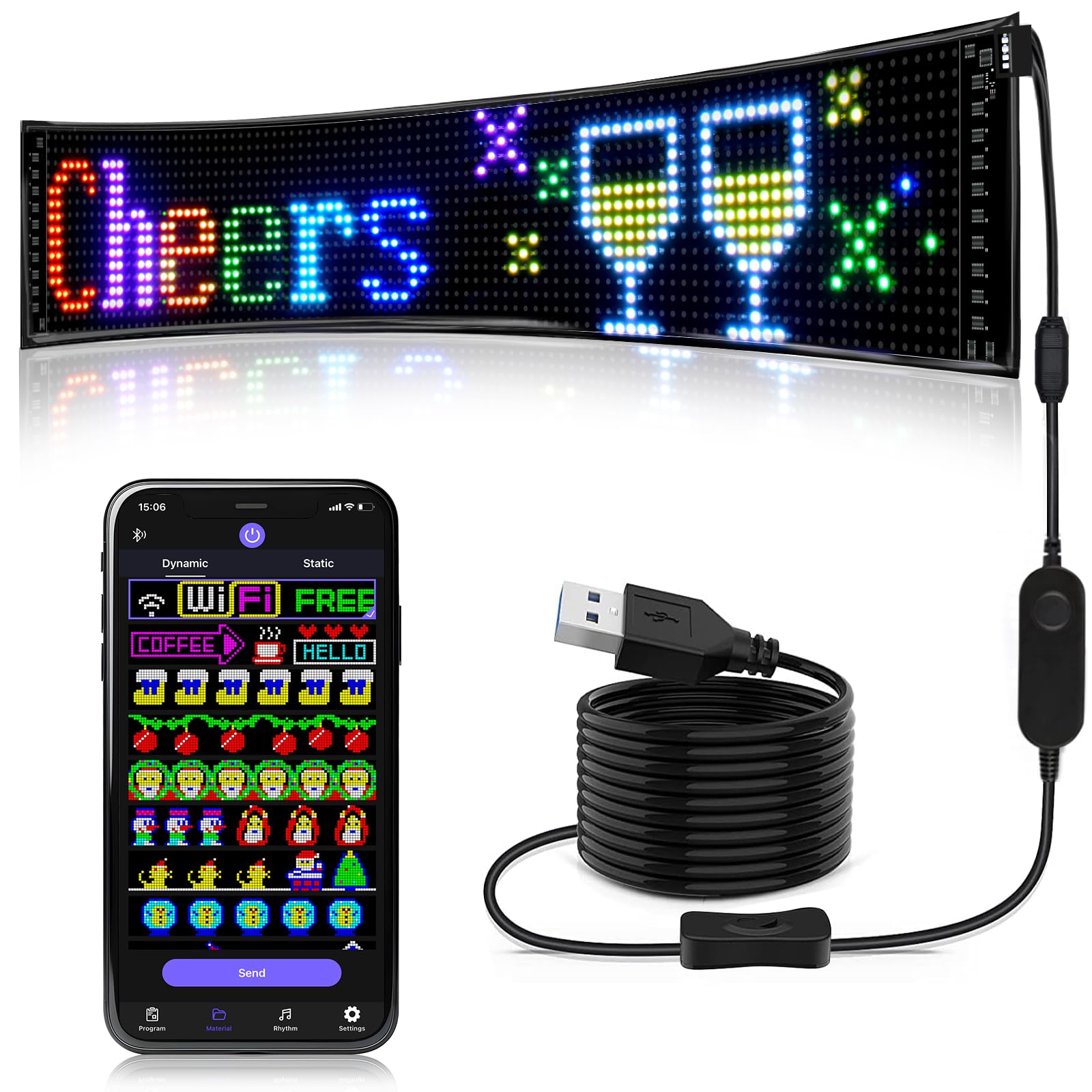 Amazon.com: Devil Eyes Light for Cars,Programmable LED Sign,LED Sign ...
