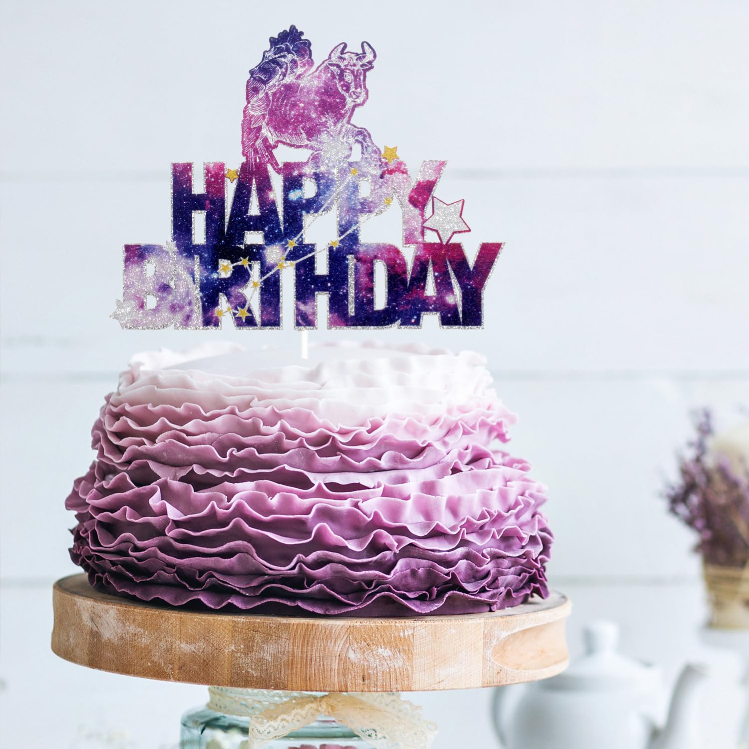 Snapklik.com : Constellation Taurus Happy Birthday Cake Topper - Galaxy ...