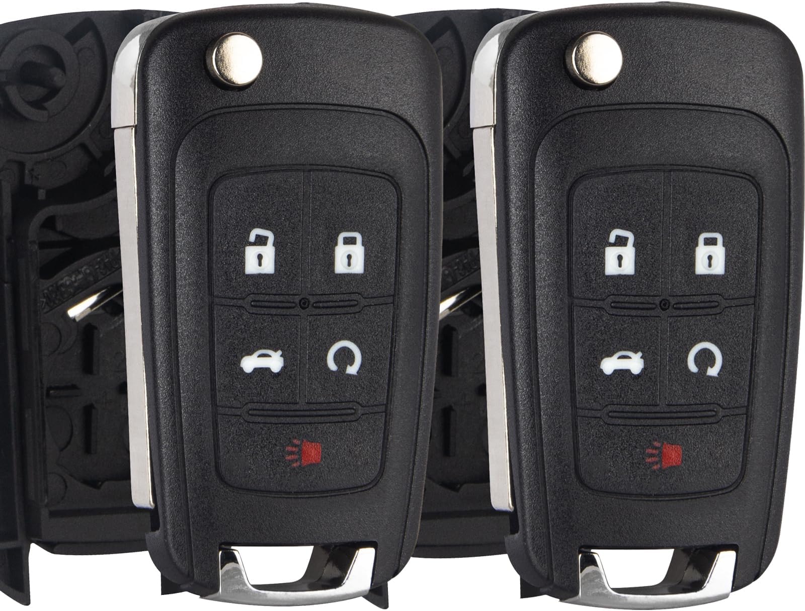 Amazon.com: Key Fob Shell Case & Pad Replacement Keyless Entry Remote ...