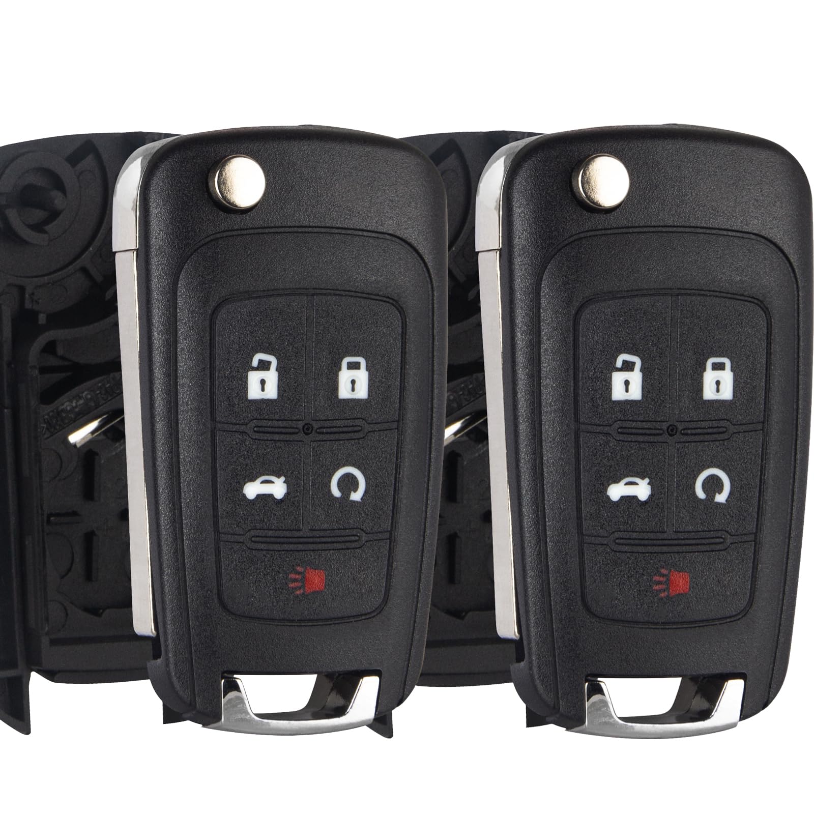 Amazon.com: Key Fob Shell Case & Pad Replacement Keyless Entry Remote ...