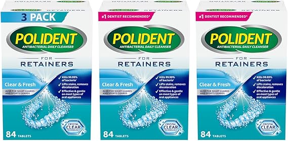 Polident Retainer Cleanser, 3-pack x 84 tabs (252 tabs) : Amazon.ca ...
