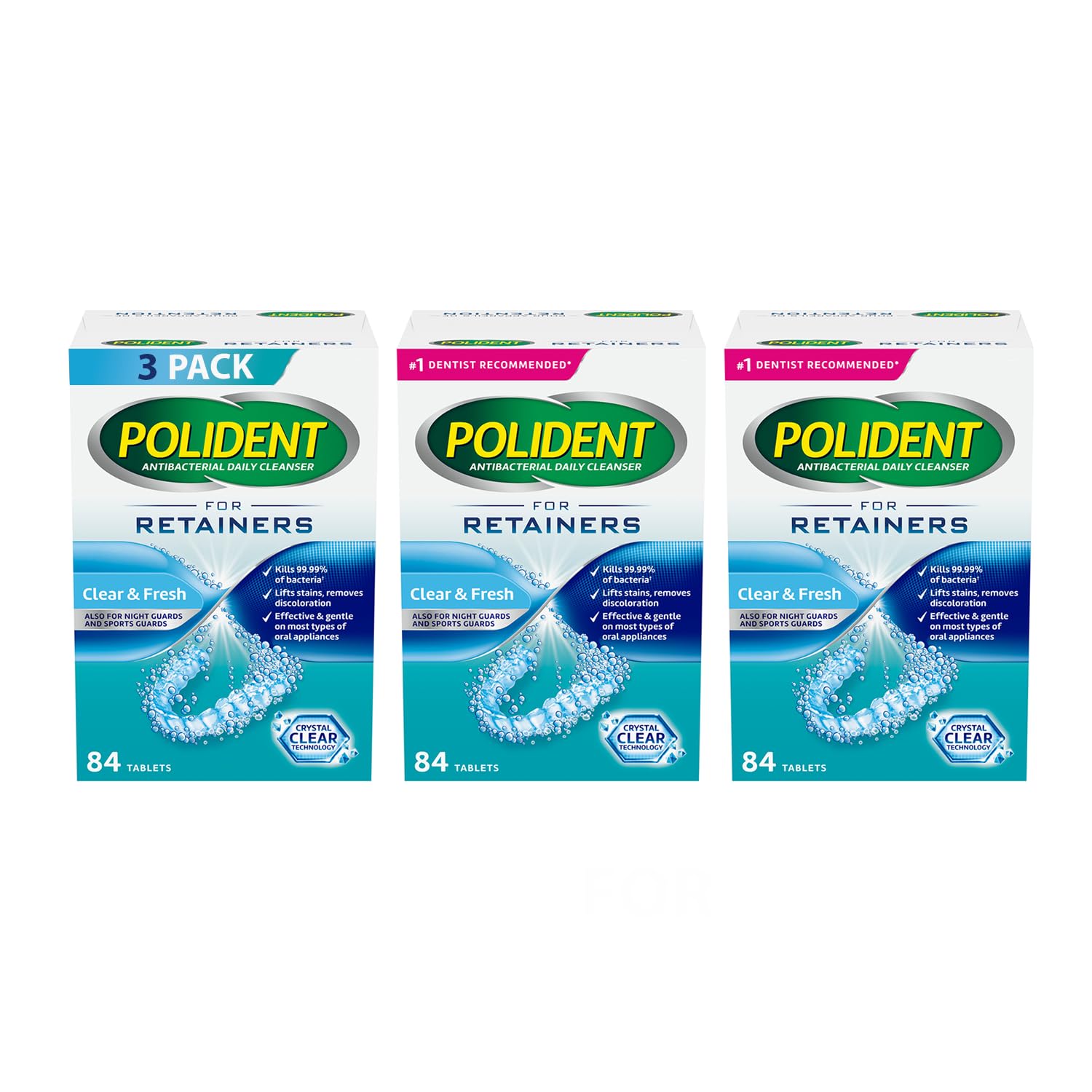 Polident Retainer Cleanser, 3-pack x 84 tabs (252 tabs) : Amazon.ca ...