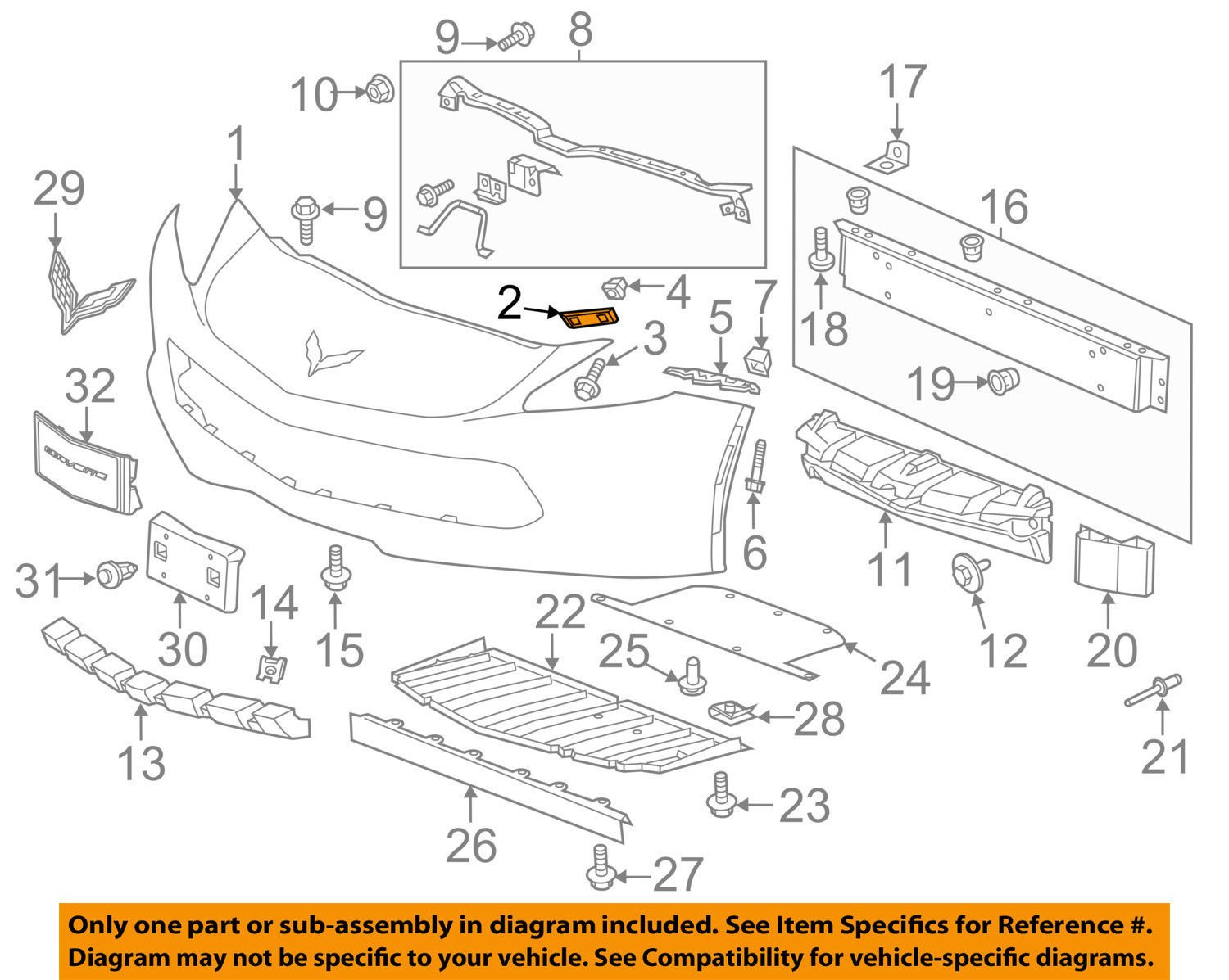 Gm 23238320 Guide Asm-frt Bpr Fascia 2 GM OEM 23238320 Front Bumper ...